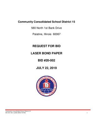 Fillable Online REQUEST FOR BID LASER BOND PAPER BID #20-002 JULY ...