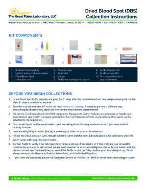 Fillable Online Dried Blood Spot InstructionsTrue Health Labs Fax Email ...