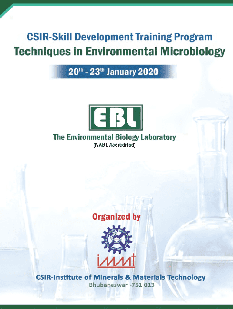 Fillable Online CSIR-Skill Development Training Program Fax Email Print - pdfFiller