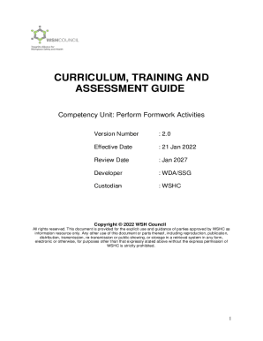 Fillable Online Competency Unit: Perform Formwork Activities Fax Email ...