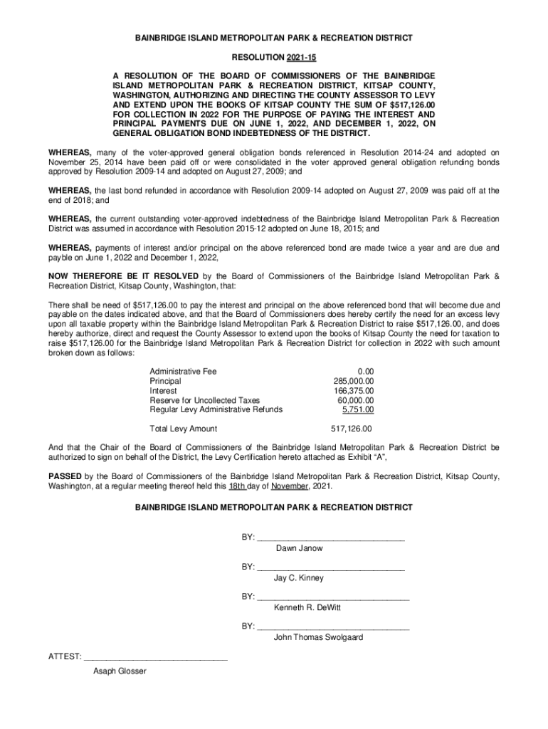 Fillable Online bainbridge island metropolitan park & recreation district Fax Email Print ...