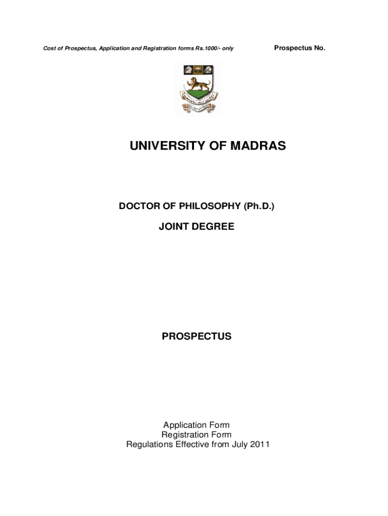 Fillable Online mba ind Prospectus and Application for Ph.D Degree Programme Fax Email Print ...