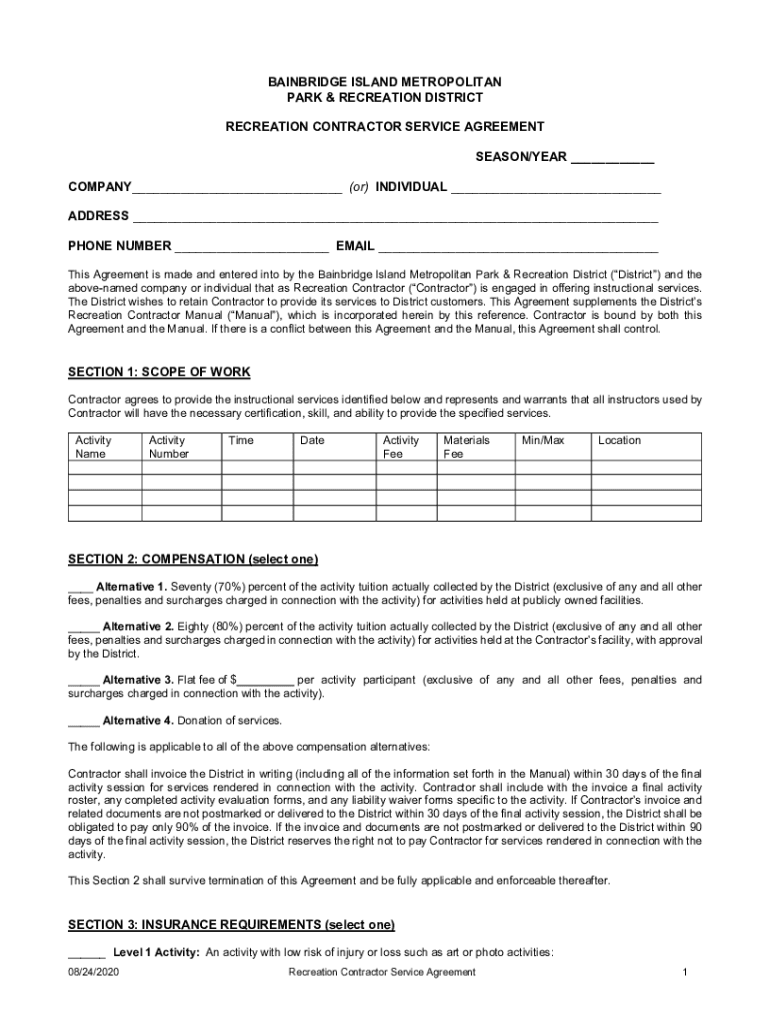 Fillable Online BAINBRIDGE ISLAND METROPOLITAN Fax Email Print - pdfFiller