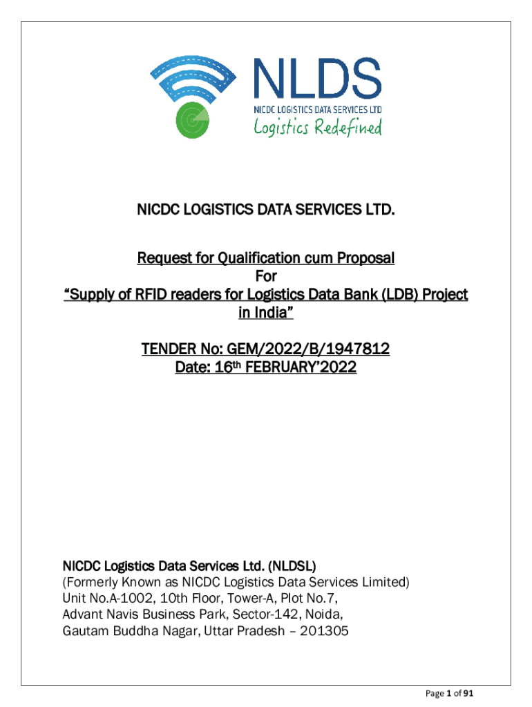Fillable Online RFQ cum RFP for supply of RFID Tags for Logistics Data ...