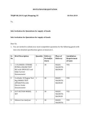 Fillable Online Invitation for Quotation (IFQ) Definition - Law Insider ...
