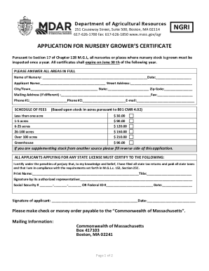 Fillable Online APPLICATION FOR NURSERY GROWER'S CERTIFICATE Fax Email ...