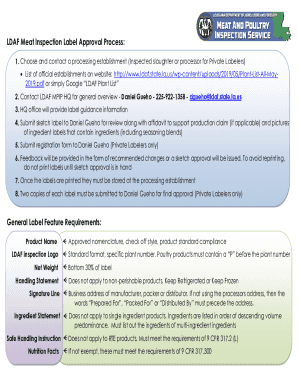 Fillable Online LDAF Meat Inspection Label Approval Process Fax Email ...