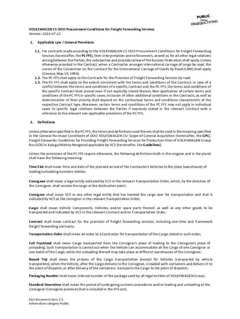 Fillable Online Guide for freight forwarders in the ... - VW-Group-Supply Fax Email Print ...