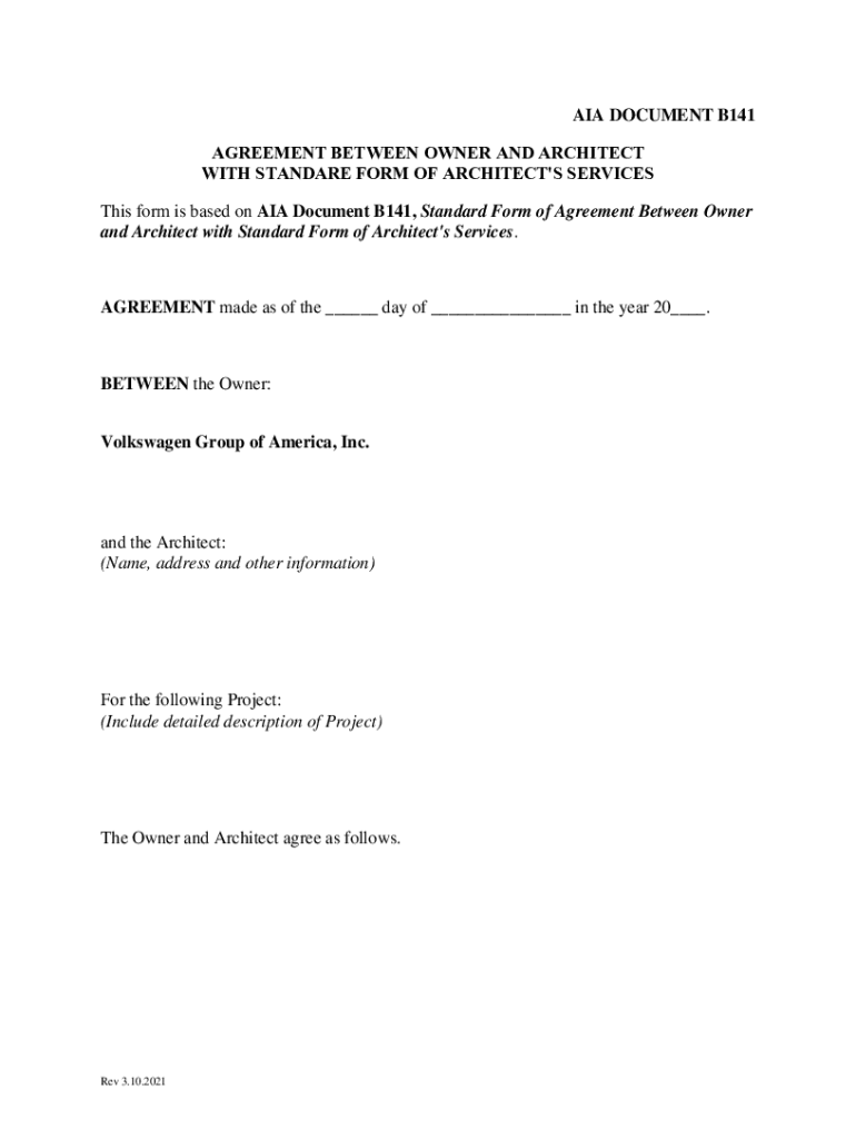 Fillable Online B-Series: Owner/Architect Agreements - Learn Fax Email ...
