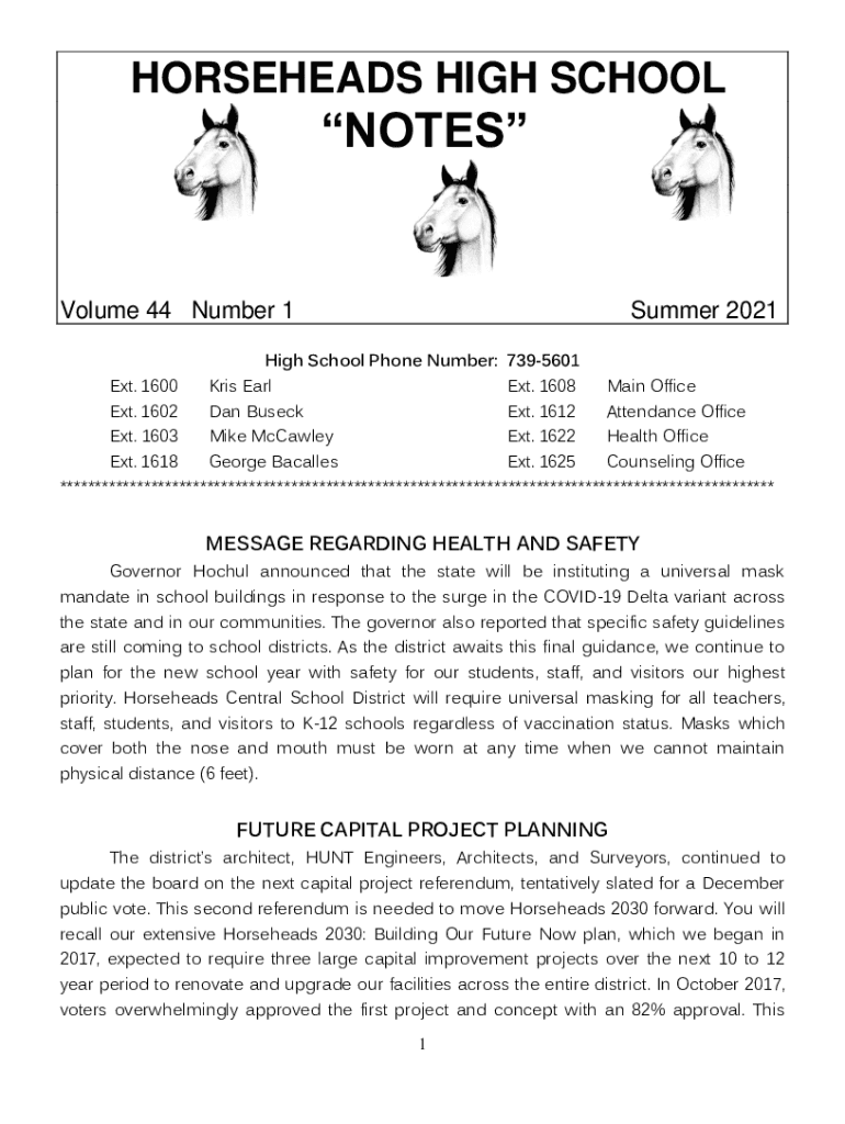 Fillable Online Horseheads High School Notes Fax Email Print - pdfFiller