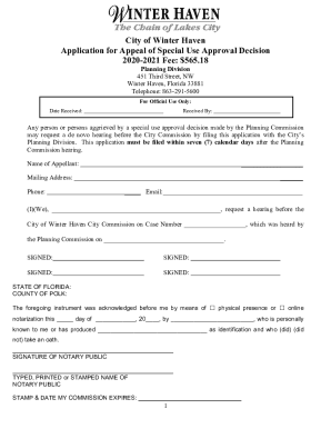 Fillable Online Winter Haven Planning and Zoning Department Fax Email ...