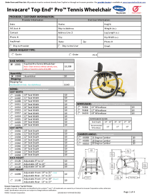 Fillable Online Sports Chairs - Top End Wheelchairs Fax Email Print ...