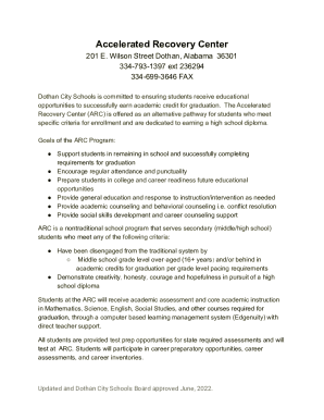 Fillable Online ARC-Accelerated Recovery Center Fax Email Print - pdfFiller