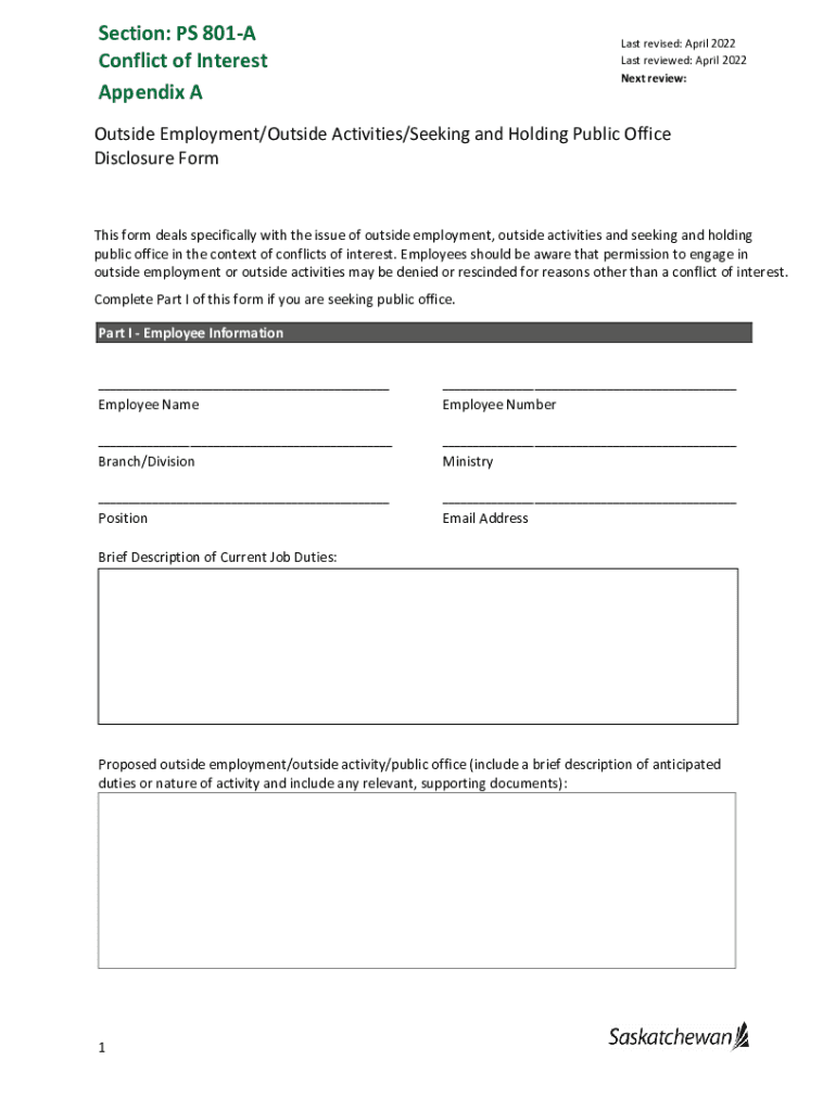 Fillable Online Outside Employment and Activities - Department of Justice Fax Email Print ...