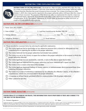 Fillable Online REPORTING TIME EXPLANATION FORM Fax Email Print - pdfFiller