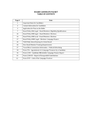 Fillable Online Prospective Board Member Application Packet Introduction Fax Email Print - pdfFiller