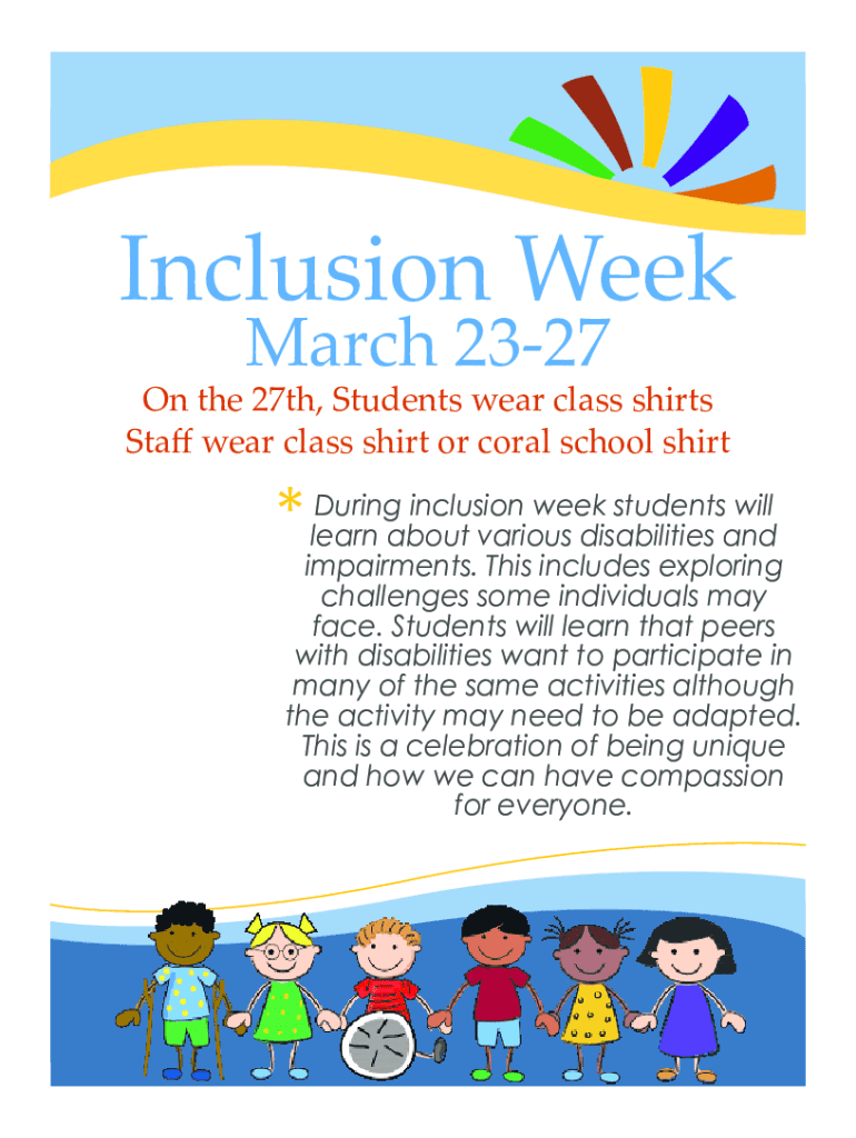 Fillable Online Choose to Include Week Toolkit Spread The Word ...