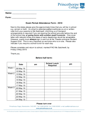 Fillable Online Attendance codes and how they count towards statutory ...