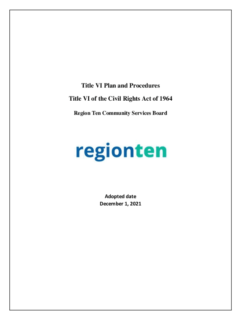 Fillable Online TITLE VI TEMPLATE Title VI of the Civil Rights Act of ...