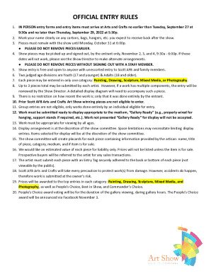 Fillable Online 2022 Art-Show Entry forms.docx Fax Email Print - pdfFiller