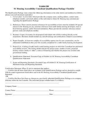 Fillable Online Exhibit BB SC Housing Accessibility Consultant ...