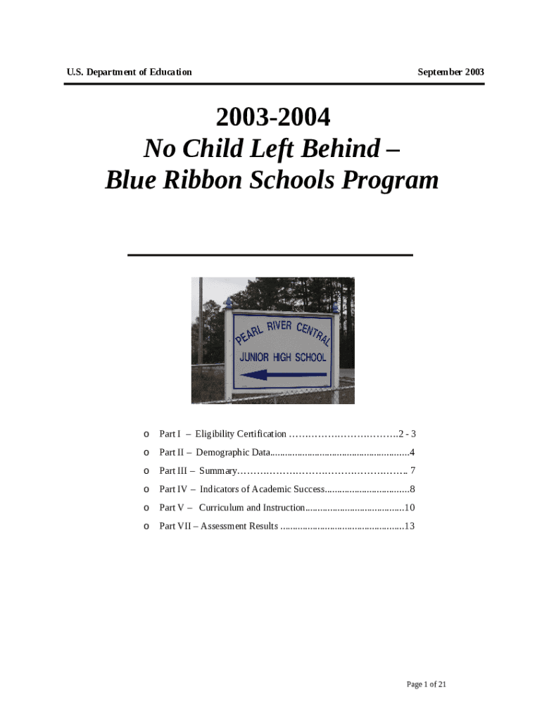 No Child Left Behind-Blue Ribbon Schools Program - www2 ed Doc Template ...