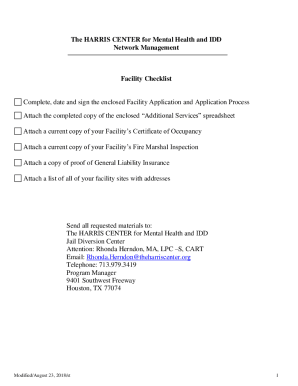 Fillable Online The HARRIS CENTER for Mental Health and IDD Fax Email ...