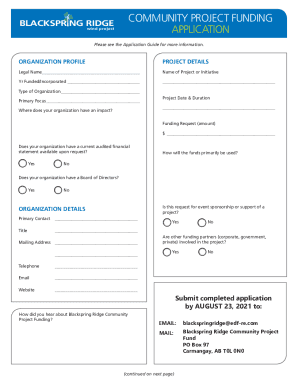 Fillable Online COMMUNITY PROJECT FUNDING APPLICATION GUIDE Fax Email ...