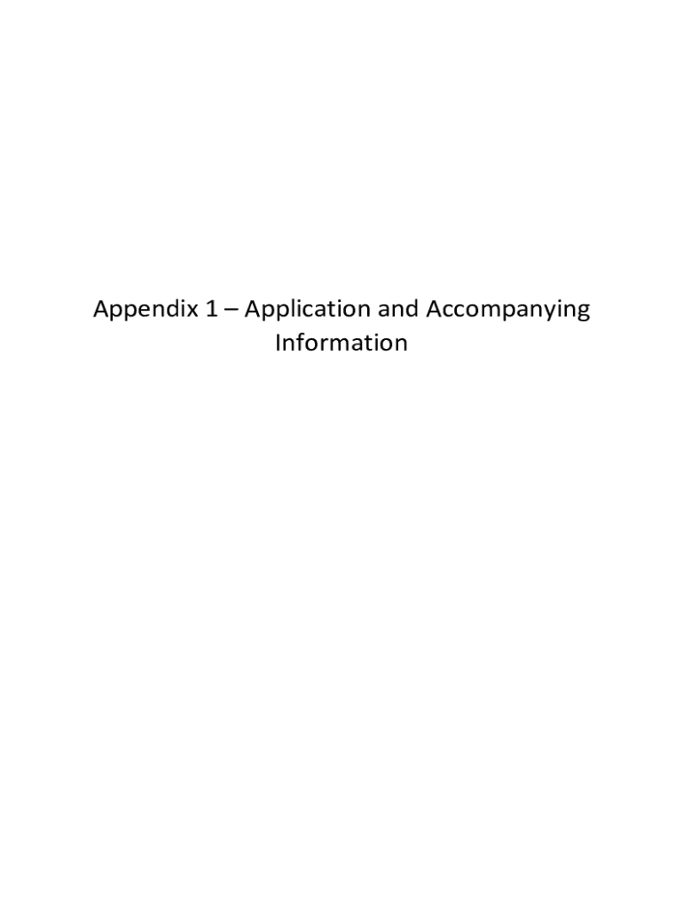 Fillable Online APPENDIX 1Application Form, Conditions and Plans Fax Email Print - pdfFiller