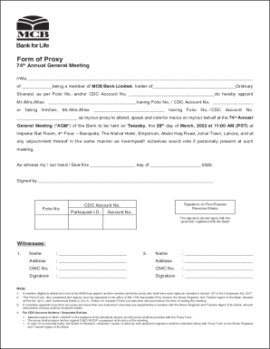 Fillable Online MCB Bank Limited - Pakistan Stock Exchange Fax Email ...