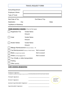 Fillable Online US Probation Officer TRAVEL REQUEST FORM Fax Email ...