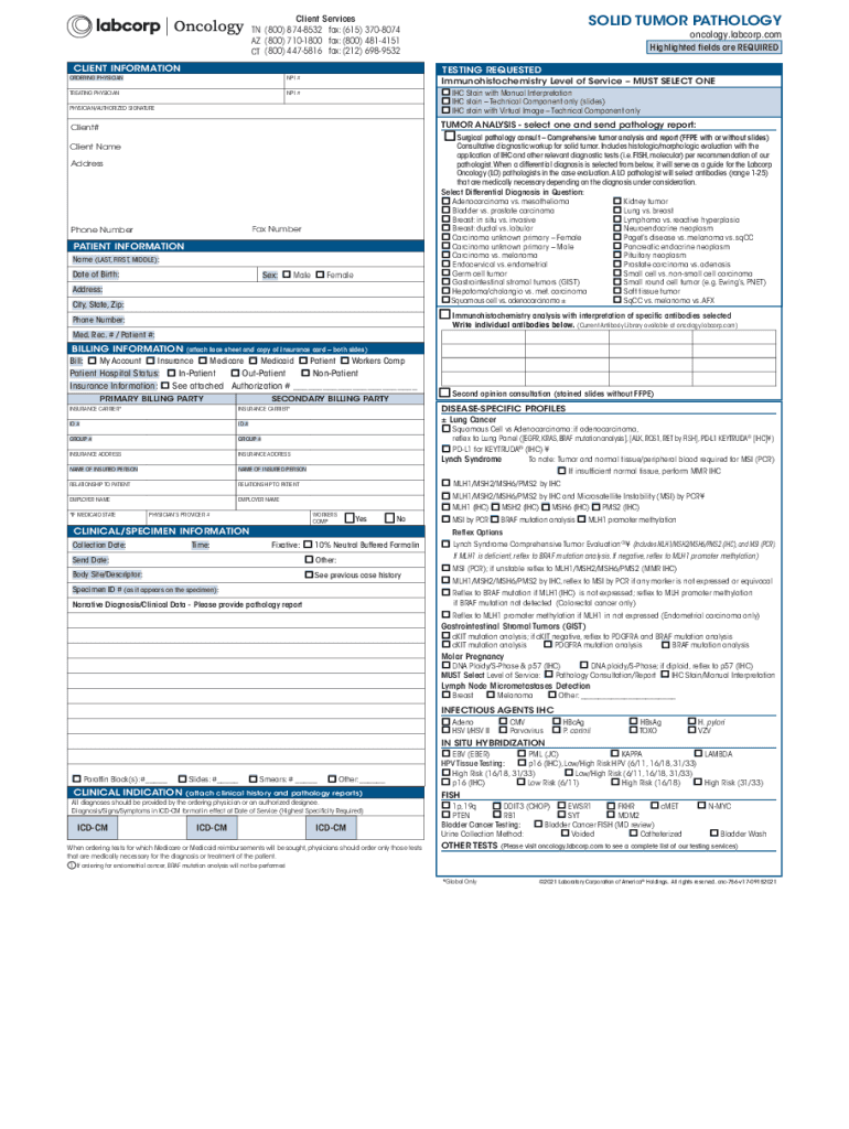 Fillable Online Oncology Cell Lines & Assays - Labcorp Drug Development Fax Email Print - pdfFiller