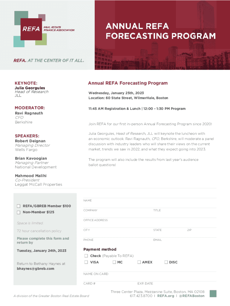 Fillable Online REFA Education Program - Greater Boston Real Estate ...