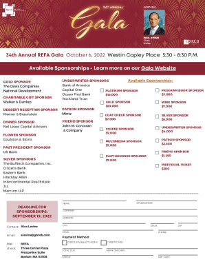 Fillable Online UPDATED REFA Gala Registration Form 2022 - GBREB Fax ...
