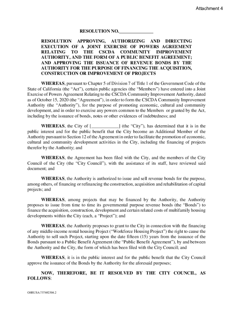 Fillable Online CSCDA CIA Joint Exercise of Powers Agreement Fax Email ...