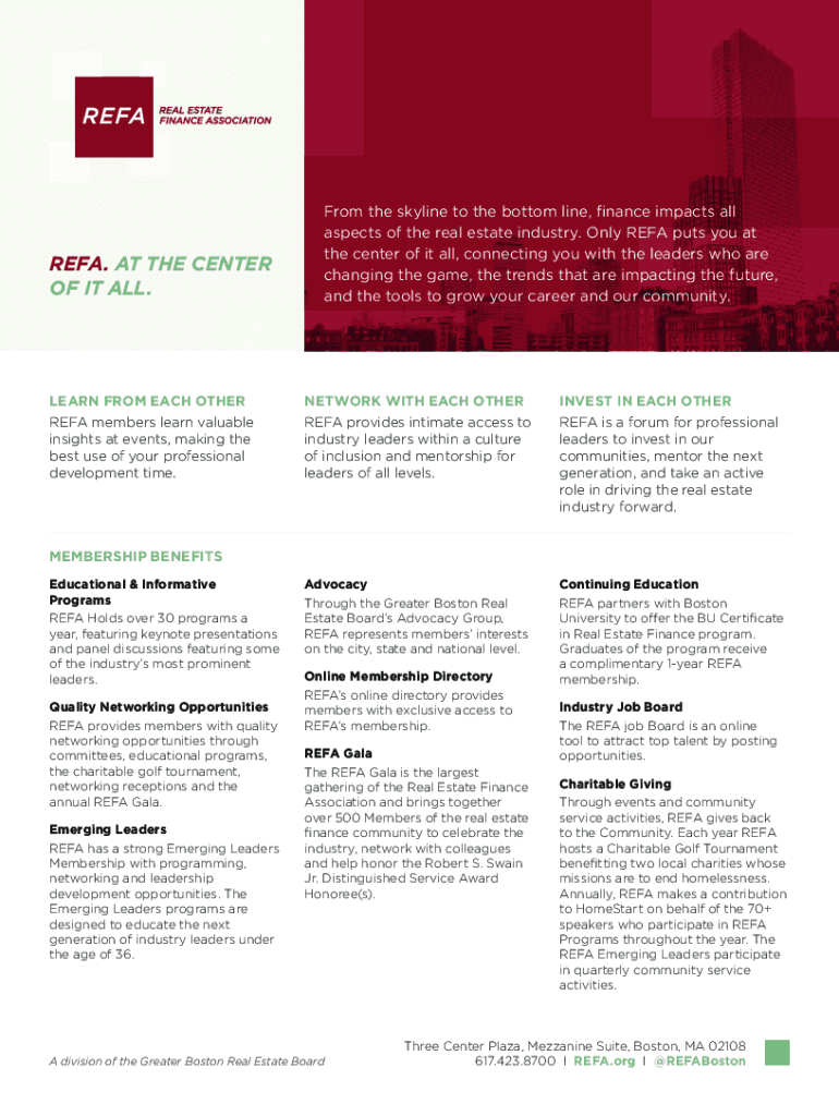 Fillable Online REFA. AT THE CENTER OF IT ALL. - GBREB Fax Email Print ...