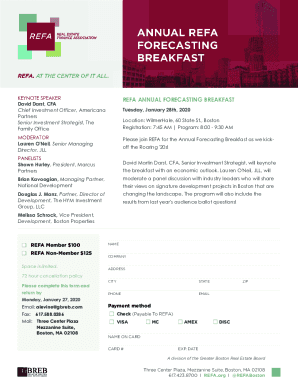 Fillable Online ANNUAL REFA FORECASTING BREAKFAST - GBREB Fax Email ...