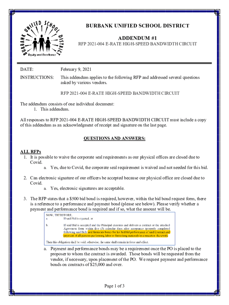 Fillable Online Program Review Addendum - Burbank Unified School District Fax Email Print ...