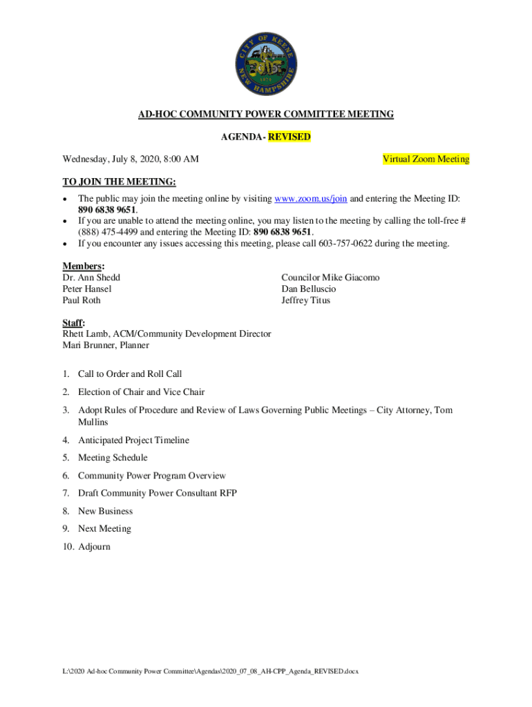 Fillable Online AGENDA- REVISED Fax Email Print - pdfFiller