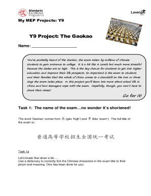 Fillable Online China Gaokao Exam: Sample Questions to One of World's ...