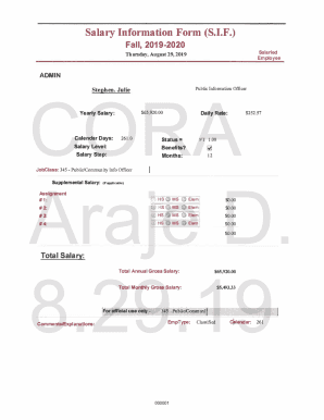 Fillable Online Salary Information Form (S.I.F.) Fax Email Print ...