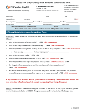 Fillable Online El Camino Hospital Imaging Services - Mountain View Fax ...