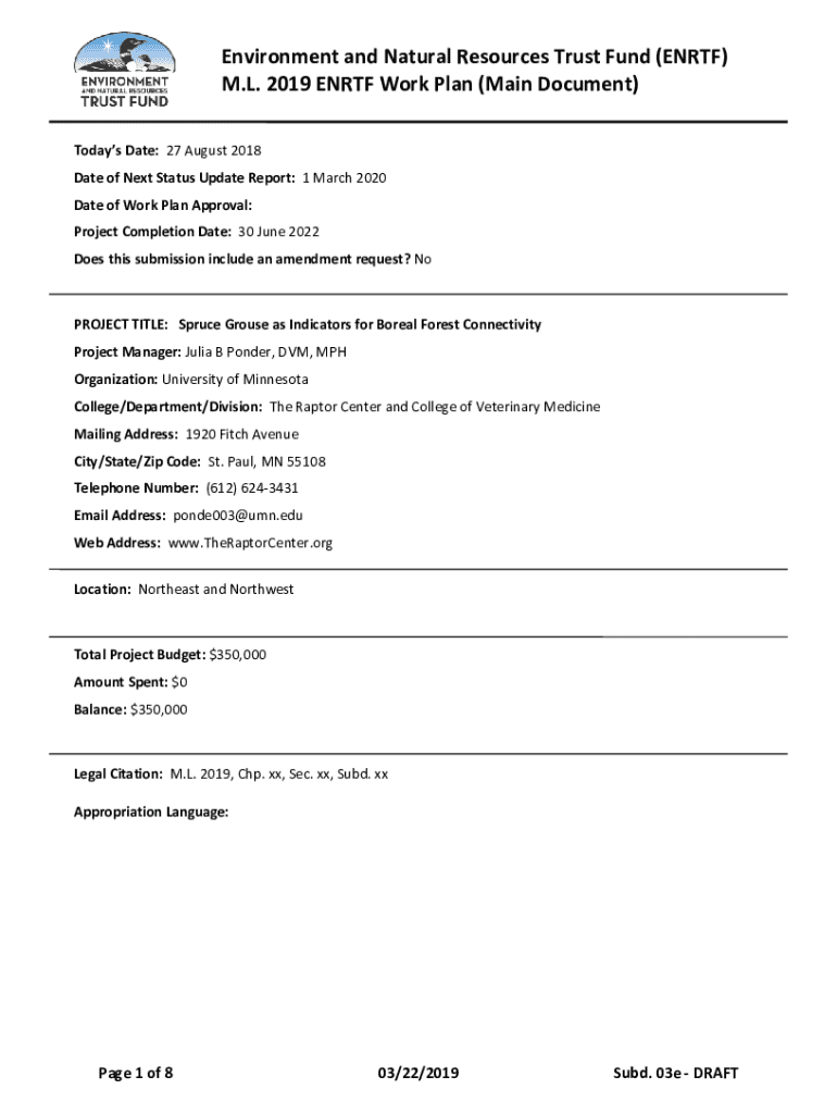 Fillable Online PROJECT TITLE: Spruce Grouse as Indicators for Boreal ...