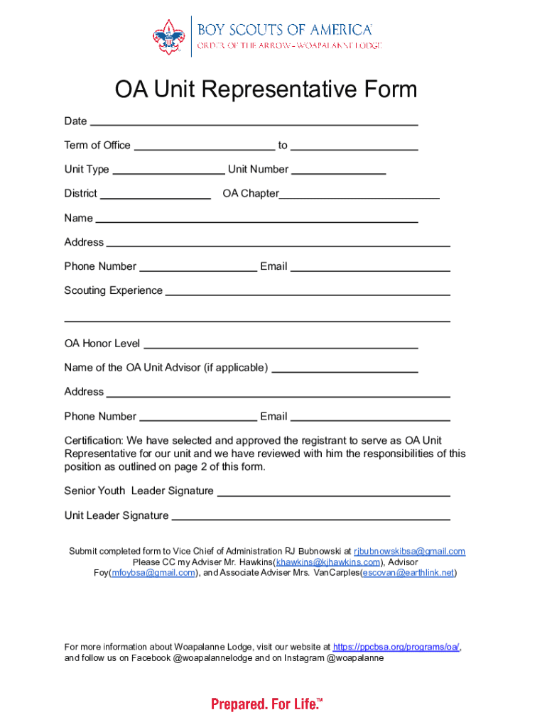 Fillable Online Unit Representative Form TEMPLATE.docx Fax Email Print ...
