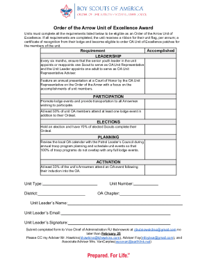 Fillable Online Unit of Excellence Form TEMPLATE.docx Fax Email Print ...
