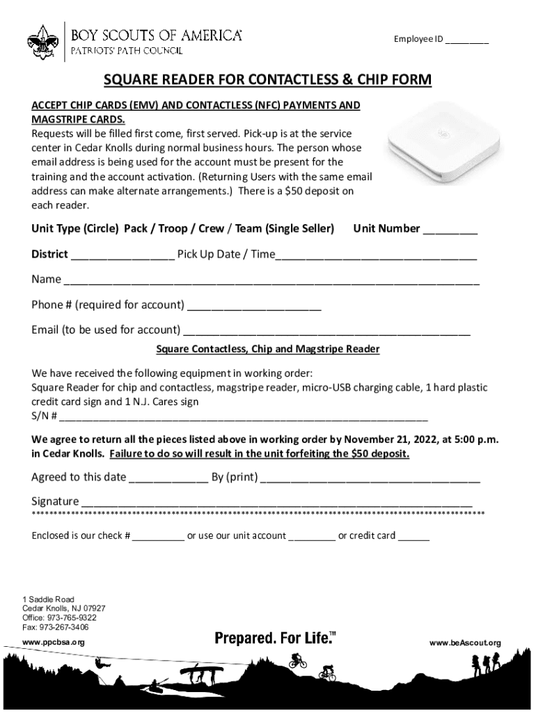 Fillable Online Set Up the Square Reader for Contactless and Chip Fax ...