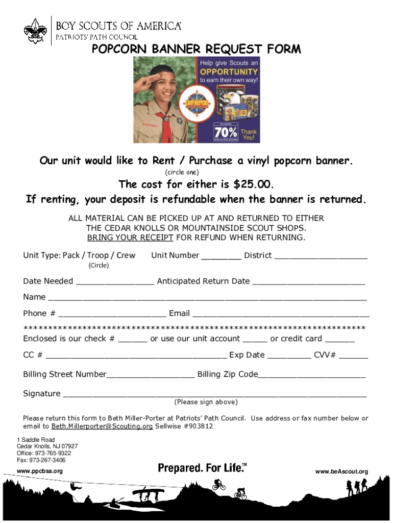 Fillable Online Fresh Popcorn Banner 18" x 48" Heavy Duty 13 oz Vinyl ... Fax Email Print ...