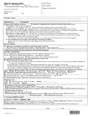 Fillable Online Spinal Surgery Precertification Information Request ...