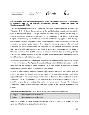 Fillable Online Framework Agreement: Terms of Reference 1. Subject of the ... Fax Email Print ...