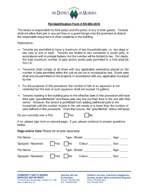 Fillable Online Free Animal Identification Application Form Template ...